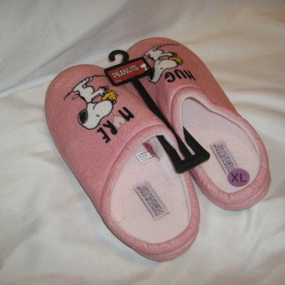 Peanuts | Shoes | Peanuts Snoopy Woodstock Slippers Pink Plush Hug More ...